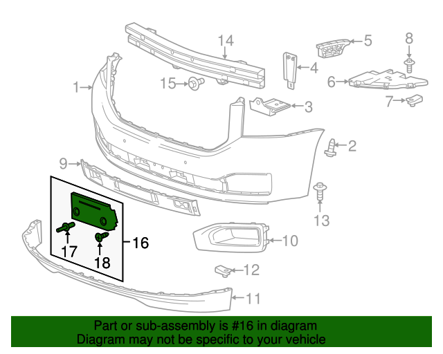 2015-2020 GMC Front License Plate Bracket 22948151 GM | GMPartsDirect.com