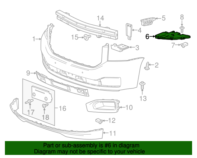 2015-2020 GMC Front Driver Side Bumper Front Outer Filler 22936428 GM ...