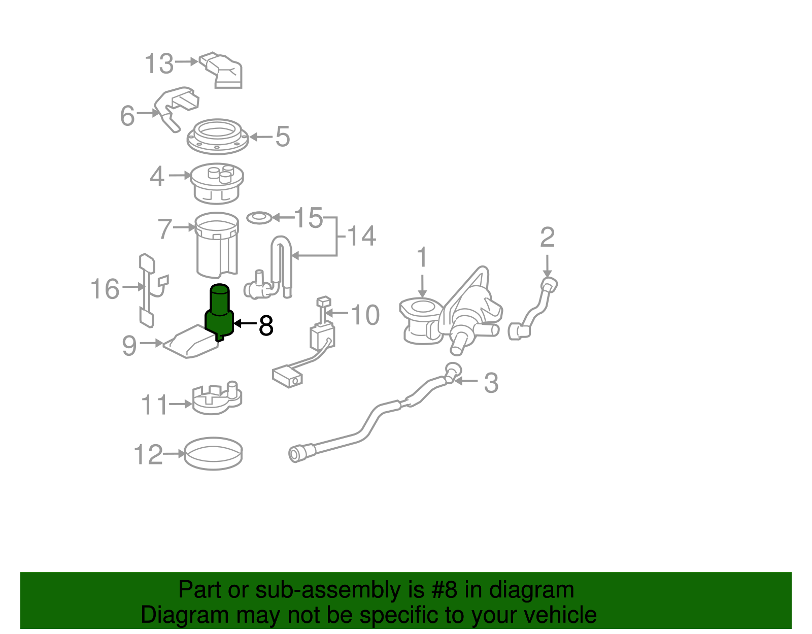 Genuine Toyota Fuel Pump And Strainer Set part# 23221-20030 for 2001 ...