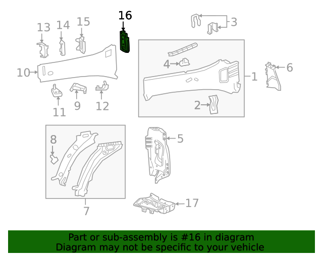 2019-2023 GM Passenger Side Fender Rail Reinforcement 84214121 | Auto ...