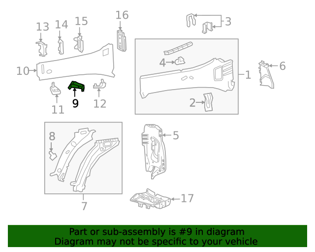 2019-2024 GM Fender Rail Reinforcement Bracket 84214113 GM ...