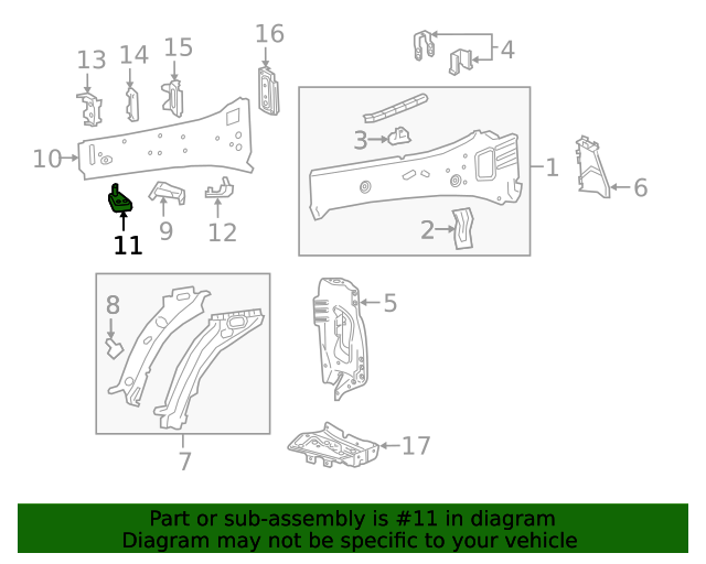 2019-2020 GM Inner Rail Front Bracket - Passenger Side (RH) 84450252 ...
