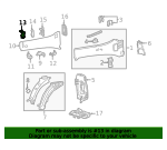 2019-2024 GM Passenger Side Fender Rail Reinforcement 84508646 GM ...