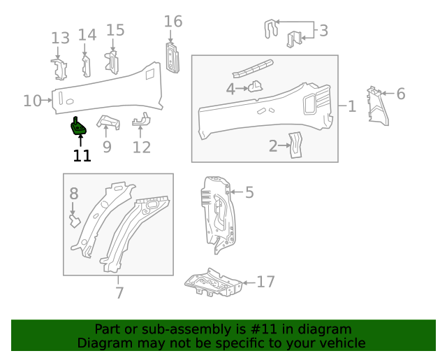 2019-2024 GM Driver Side Front Compartment Side Rail Bracket 84214114 ...