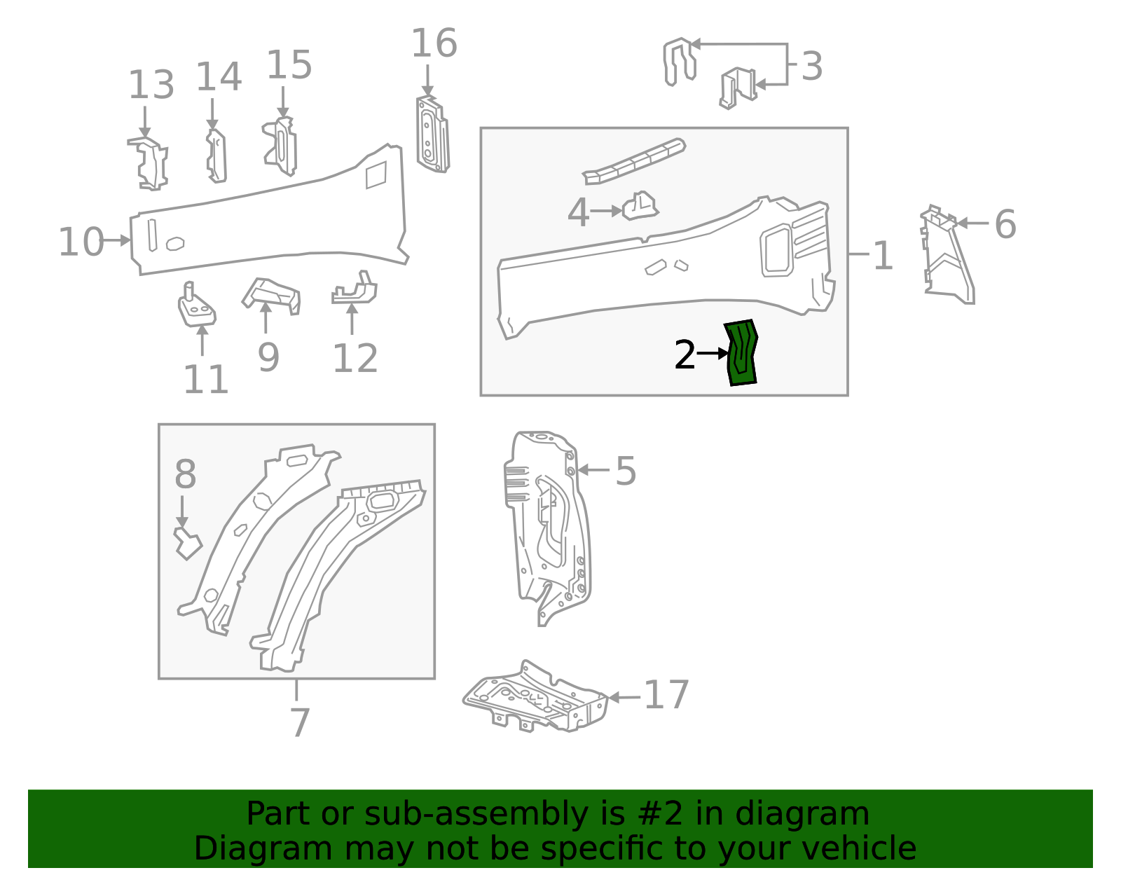 2019-2025 GM Body Side Front Fender Upper Front Bracket 84003312 GM ...
