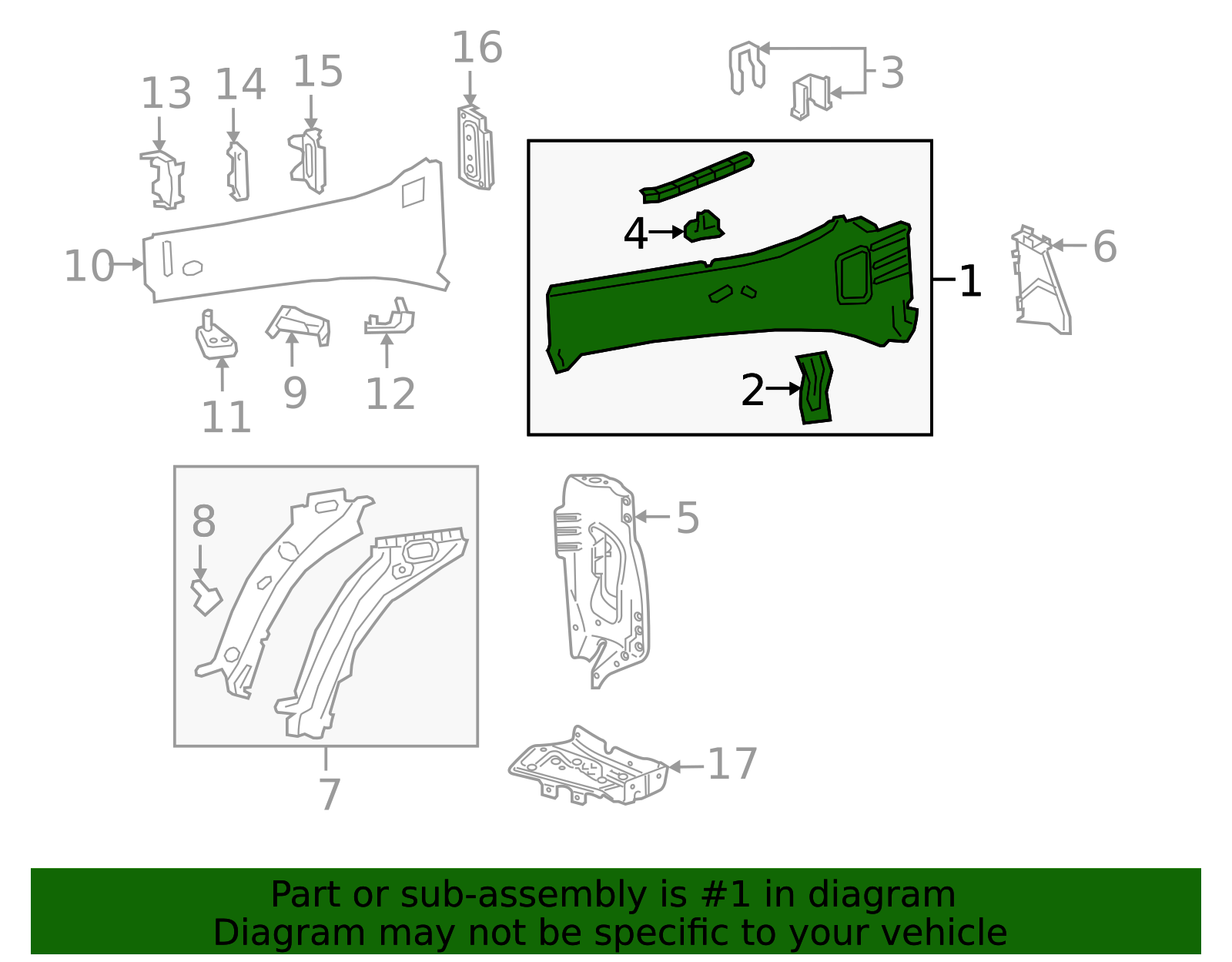 84526613 - Driver Side Front Compartment Upper Side Rail 2019-2025 GM ...
