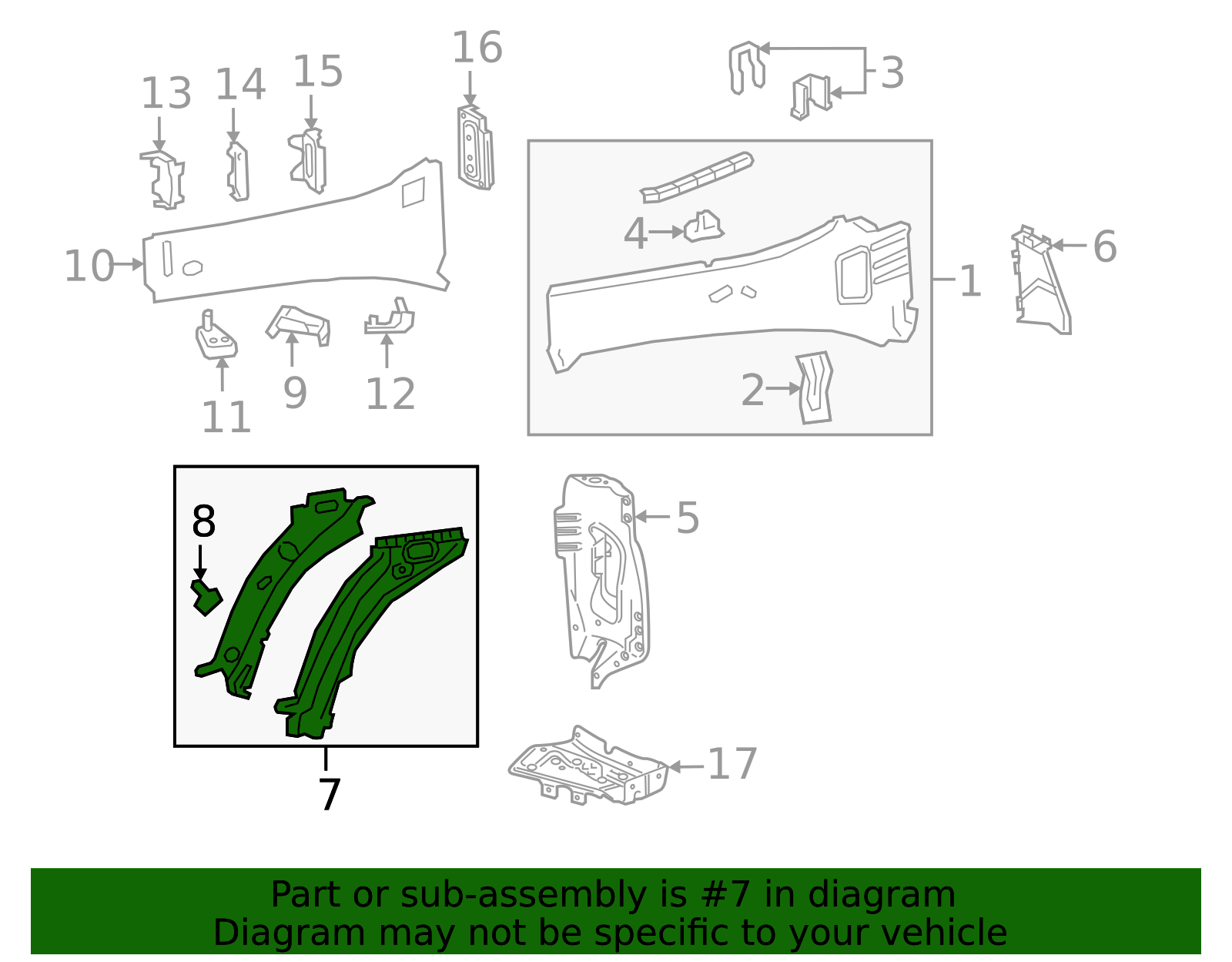 2019-2025 GM Driver Side Front Compartment Upper Side Rail 84722878 ...