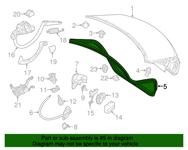 213-750-80-00 - Deck Lid Seal 2017-2023 Mercedes-Benz | AutoNationParts.com
