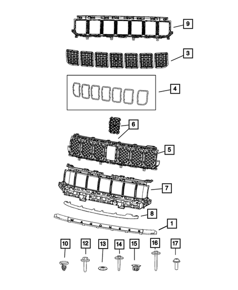 Grilles for 2022 Jeep Grand Wagoneer | Mopar Online Parts