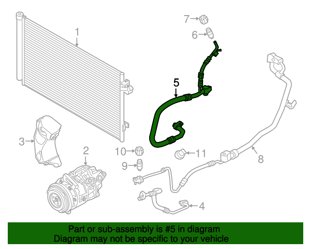 Genuine BMW 64-53-9-303-476 | A/C Refrigerant Suction Hose | FREE ...