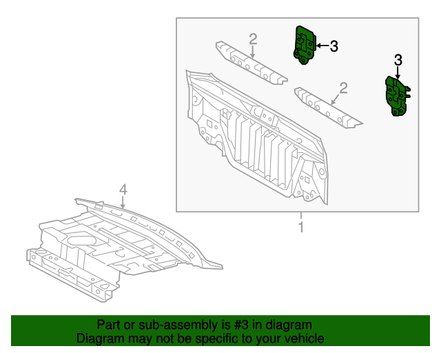 58303-06040 - Rear Body Panel Reinforcement Bracket 2013-2018 Lexus ...