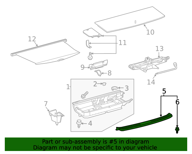2020-2021 Toyota Highlander Rear Panel Trim 58387-0E090-C0 | OEM Parts ...