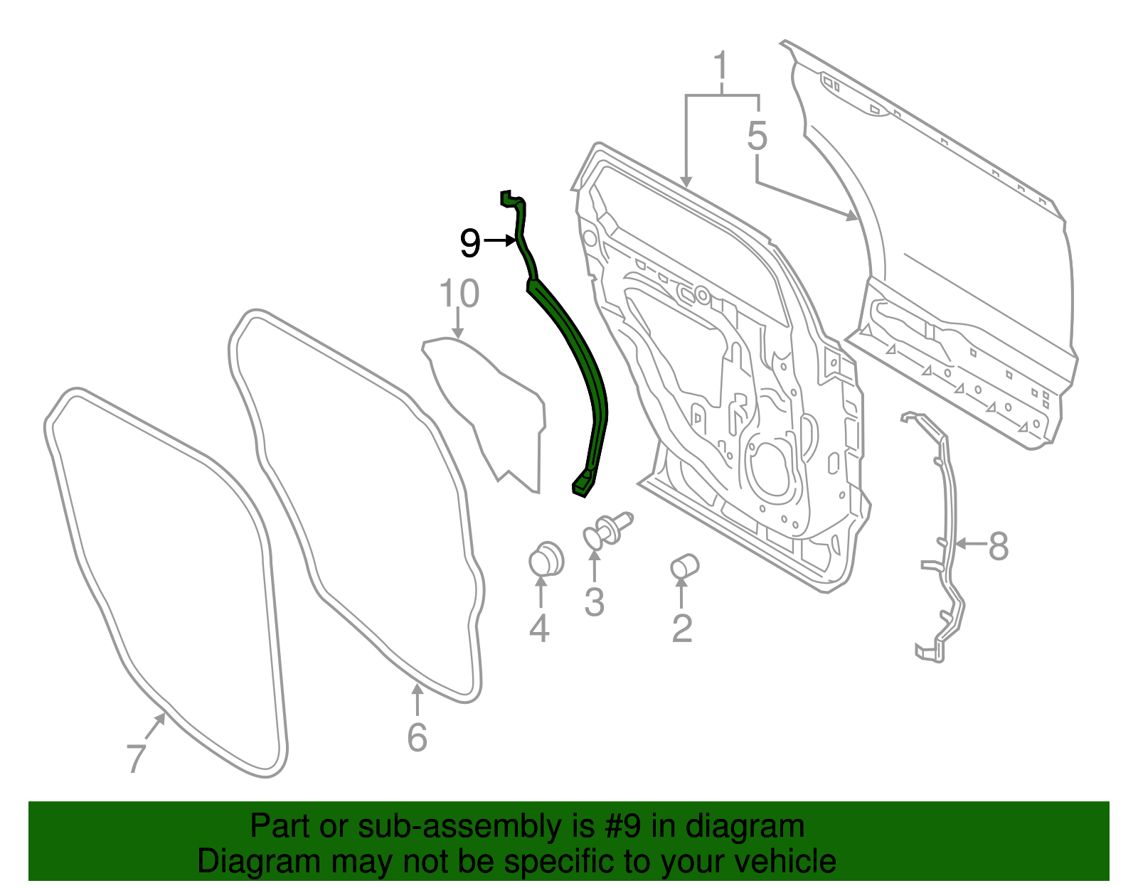 2015-2024 Ford Edge Rear Weather-Strip FT4Z-5828124-D | Ford OEM Parts ...