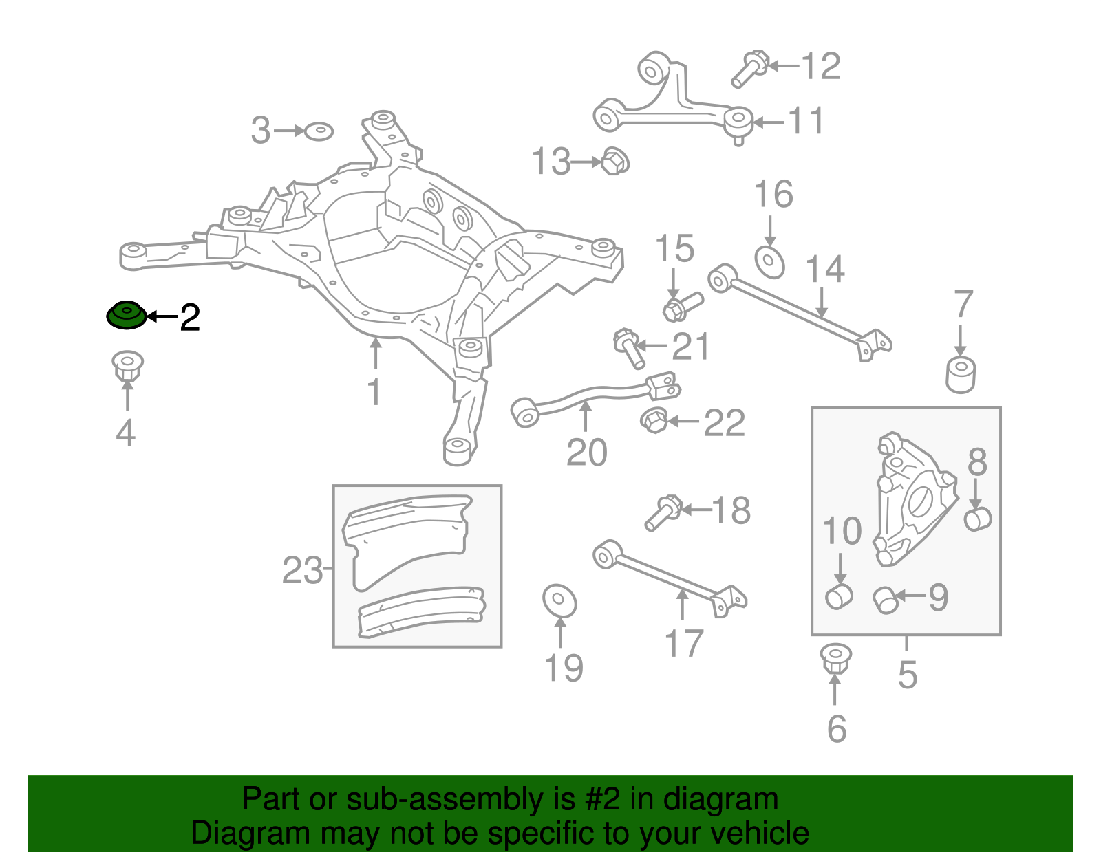 2009-2024 Nissan GT-R Suspension Cross-Member Stopper 55475-JF00A ...