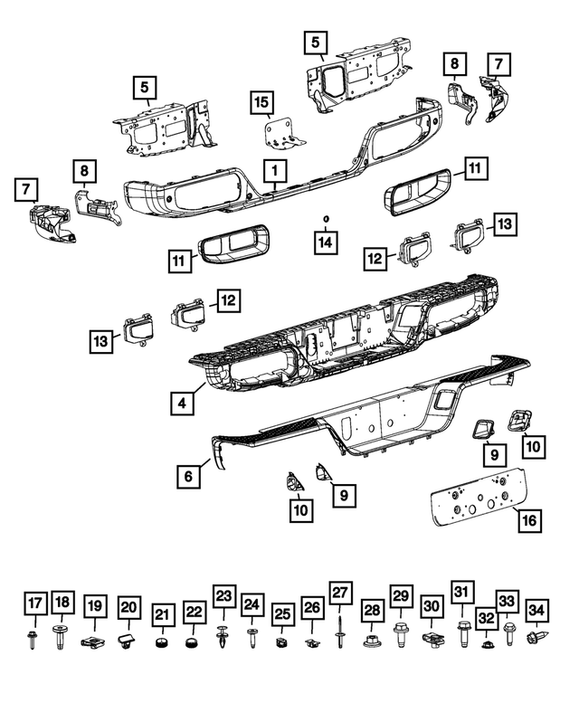 2020-2023 Jeep Gladiator Rear Bumper Bezel, Right 68342090AA | Mopar eStore