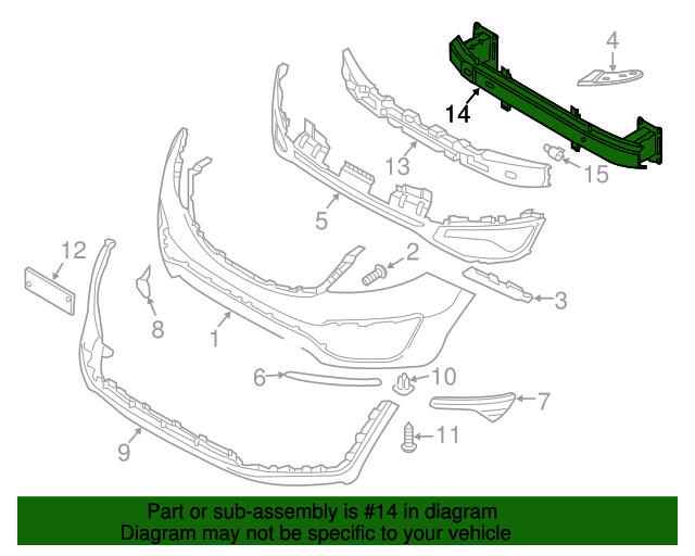 2011-2016 Kia Sportage Impact Bar 86530-3W000 | TascaParts.com