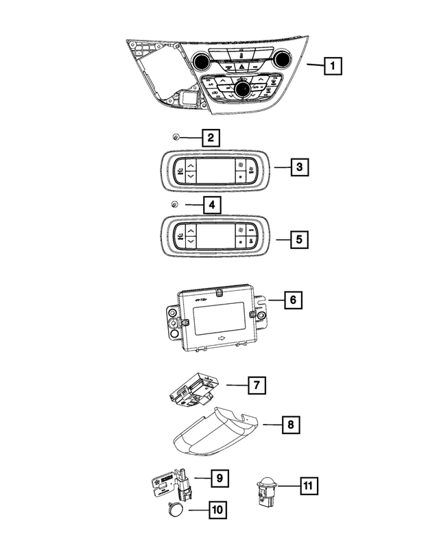 MOPAR A C AND HEATER MODULE - 68342101AB - 68342101AB | Mopar Online Parts