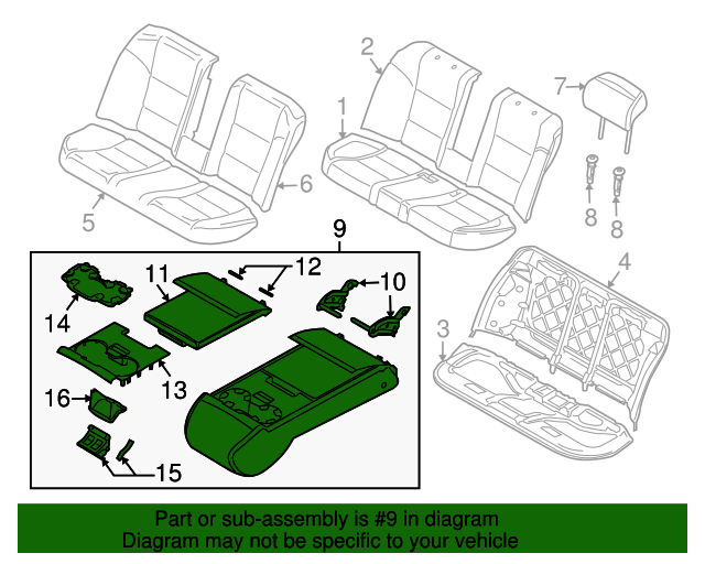 Genuine BMW 52-20-6-988-617 | Armrest Assembly | FREE Shipping on Most ...
