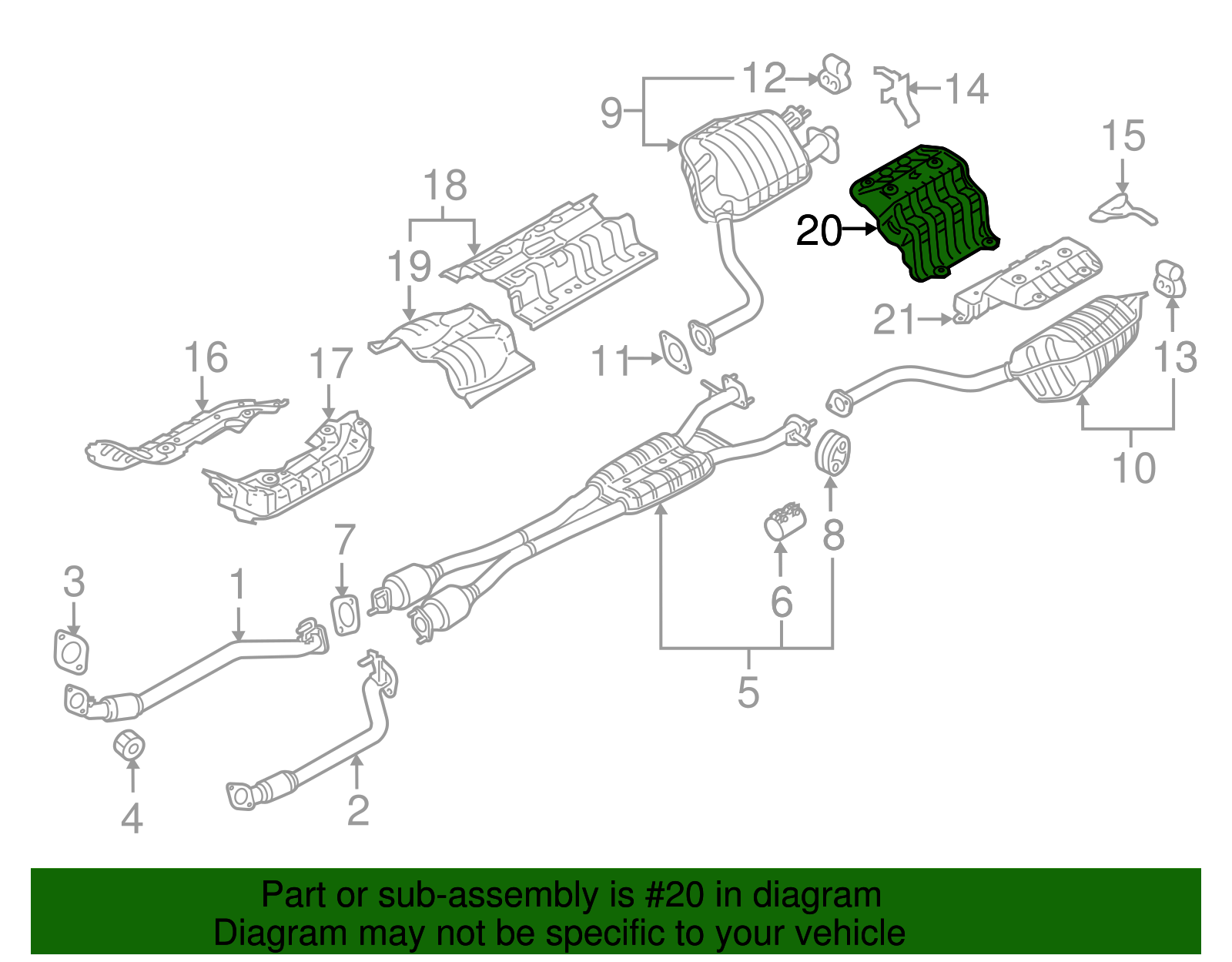 2015-2020 Kia K900 | Heat Shield | 28796-3M000 | Kia Auto Parts