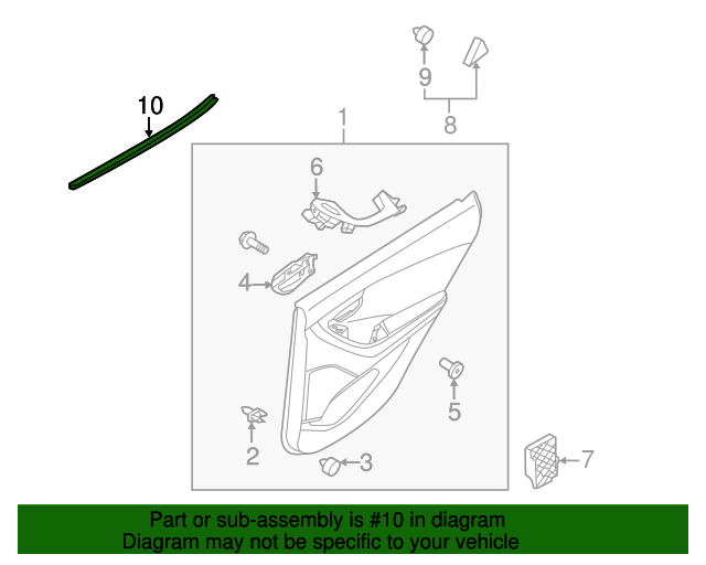 2014-2016 Hyundai Elantra Belt Weather-Strip 83231-3X500 | OEM Parts Online