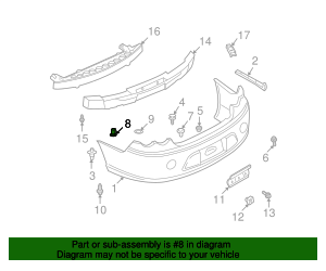 1994-2005 Mopar Bumper Cover Grommet MU480035 | TascaParts.com