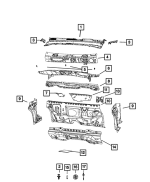2017-2023 Jeep Compass Cowl Plenum Lower Panel 68455834AB | Mopar Estores