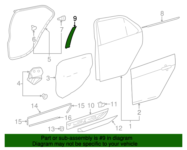 2012-2014 Toyota Yaris Black Out Tape 75923-52120 | OEM Parts Online