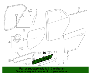 75741-0D200 - Body Side Molding - 2018 Toyota Yaris | Lithia Toyota Parts