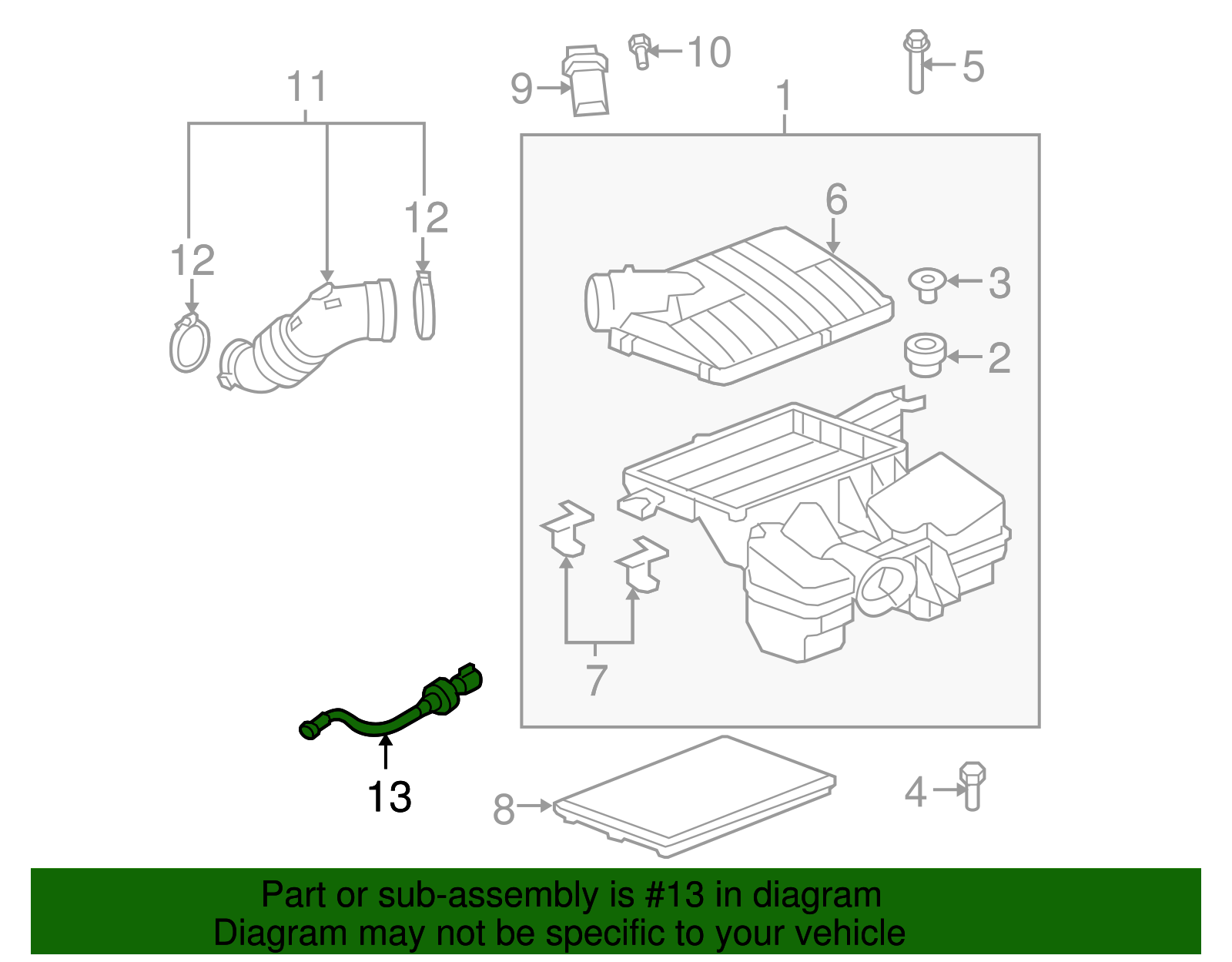 12606566 - Positive Crankcase Ventilation (PCV) Hose 2007-2009 Pontiac ...