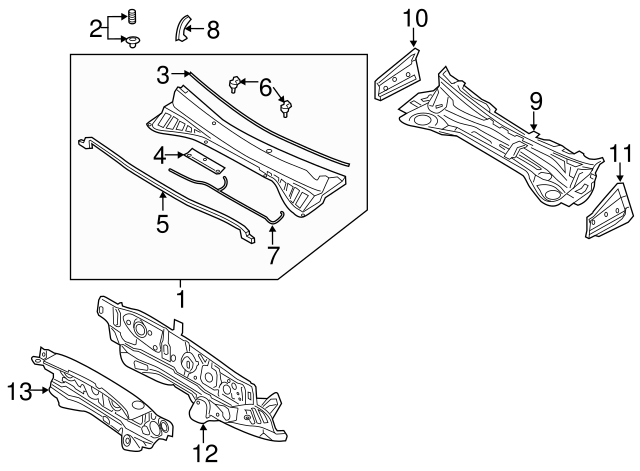 86150-C6000 - Cowl Grille 2016-2020 Kia Sorento | Kia.Parts Store