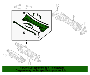 86150-C6000 - Cowl Grille 2016-2020 Kia Sorento | Kia.Parts Store