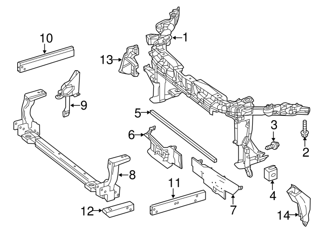 242-620-00-30 - Radiator Support Tie Bar 2015-2017 Mercedes-Benz ...