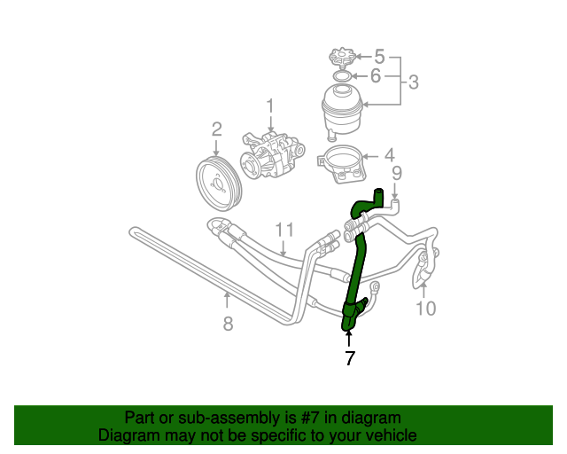 32416767137 - 2000-2004 BMW X5 Power Steering Return Hose (32-41-6-767 ...