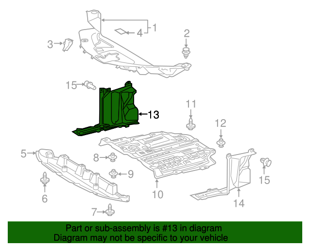 2018-2022 Toyota C-HR Side Shield 51443-10020 | Toyota Parts|Toyota ...