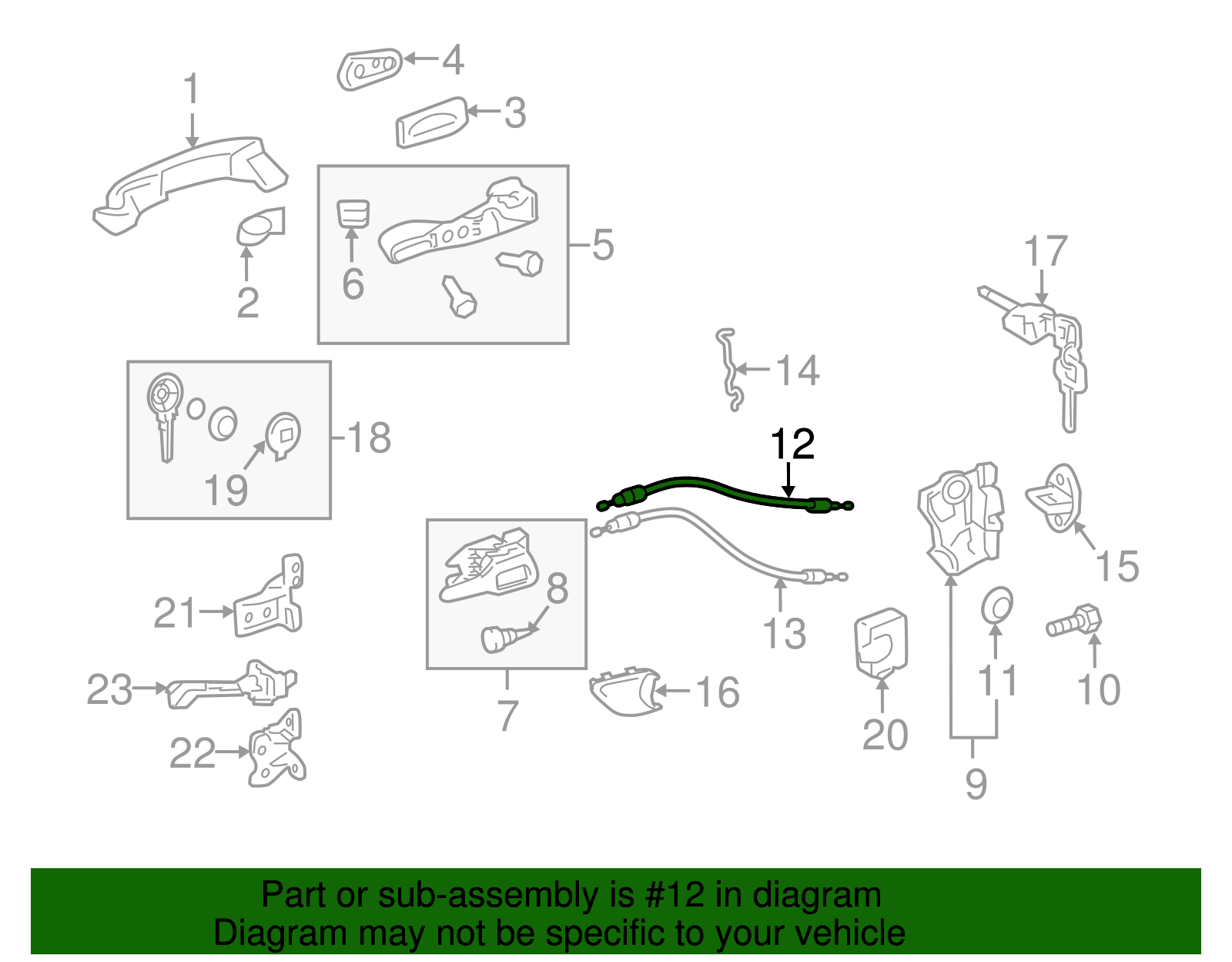2012-2015 Scion iQ Lock Cable 69710-74011 | Toyota Parts Center