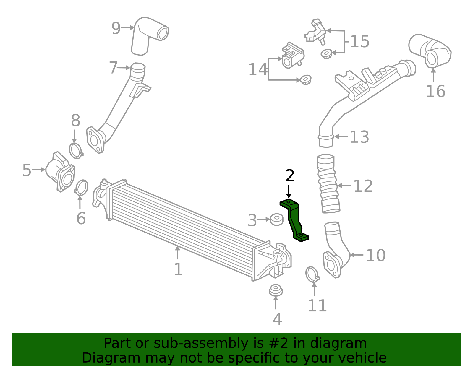 19701-5AA-A00 - Inter-Cooler Mount Bracket 2016-2021 Honda Civic ...