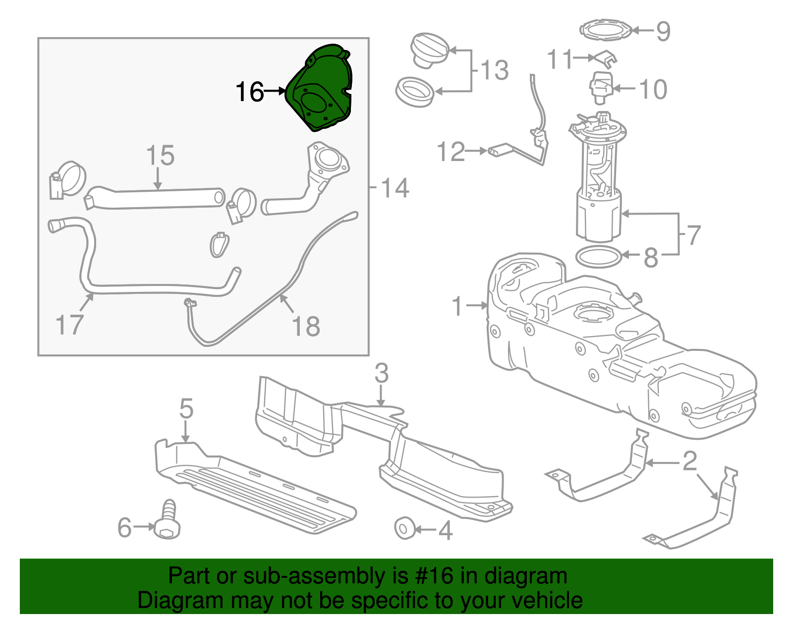 2014-2019 GM Fuel Tank Filler Pipe Housing 23395441 | OEM Parts Online