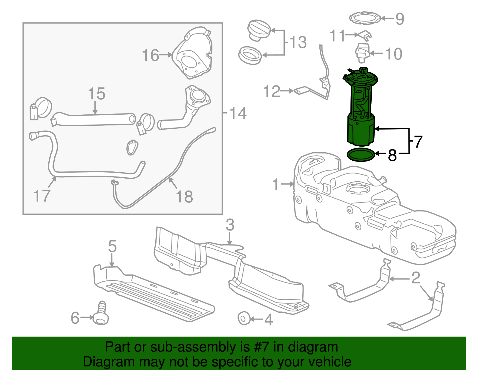 2017-2019 GM Fuel Pump Module without Fuel Level Sensor, with Seal ...
