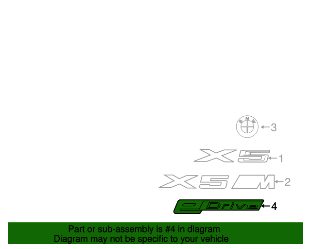 51147294465 - 2014-2019 BMW Emblem Replacement - Rear (51-14-7-294-465 ...