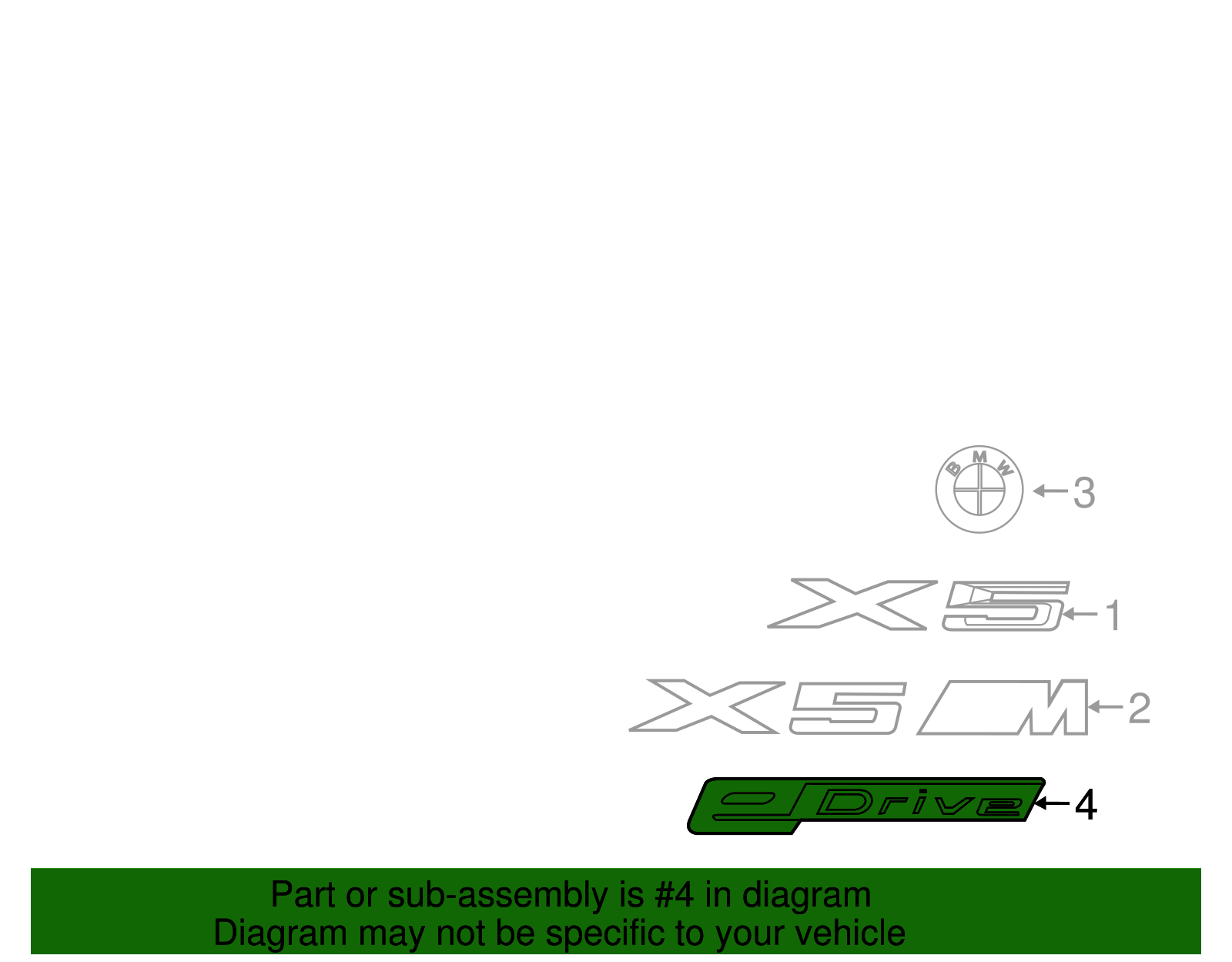 2014-2019 BMW | Emblem Replacement - Rear | 51147294465 | BMW OEM Parts ...
