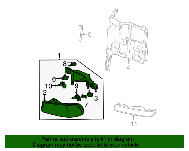 1999-2007 GMC Headlamp 15850352 GM | GMPartsDirect.com