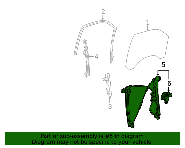 2020-2023 GM Front Driver Side Door Window Regulator 84903328 GM ...