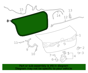 2020-2024 Toyota Corolla Deck Lid Seal 64461-02290 | OEM Parts Online