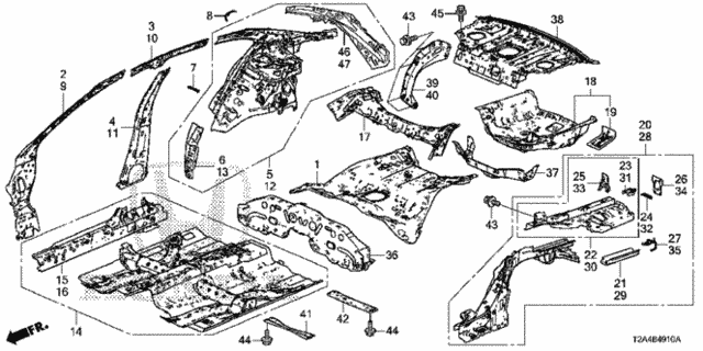 2013-2017 Honda Accord Shelf, Rear Parcel 66500-T2A-A00ZZ | OEM Parts ...