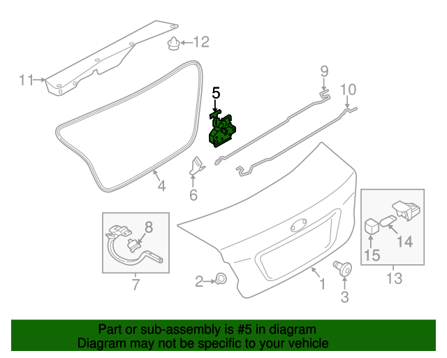 2012-2021 Subaru Trunk Lock Actuator Motor 57530FJ020 | Subaru Parts ...