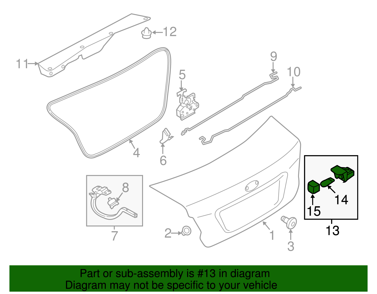 1992-2021 Subaru Trunk Lamp Assembly 84611GA002 | Subaru Parts Store