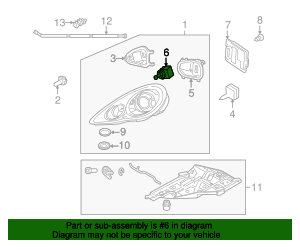 970-631-141-00 - Headlight Motor 2010-2018 Porsche | AutoNationParts.com