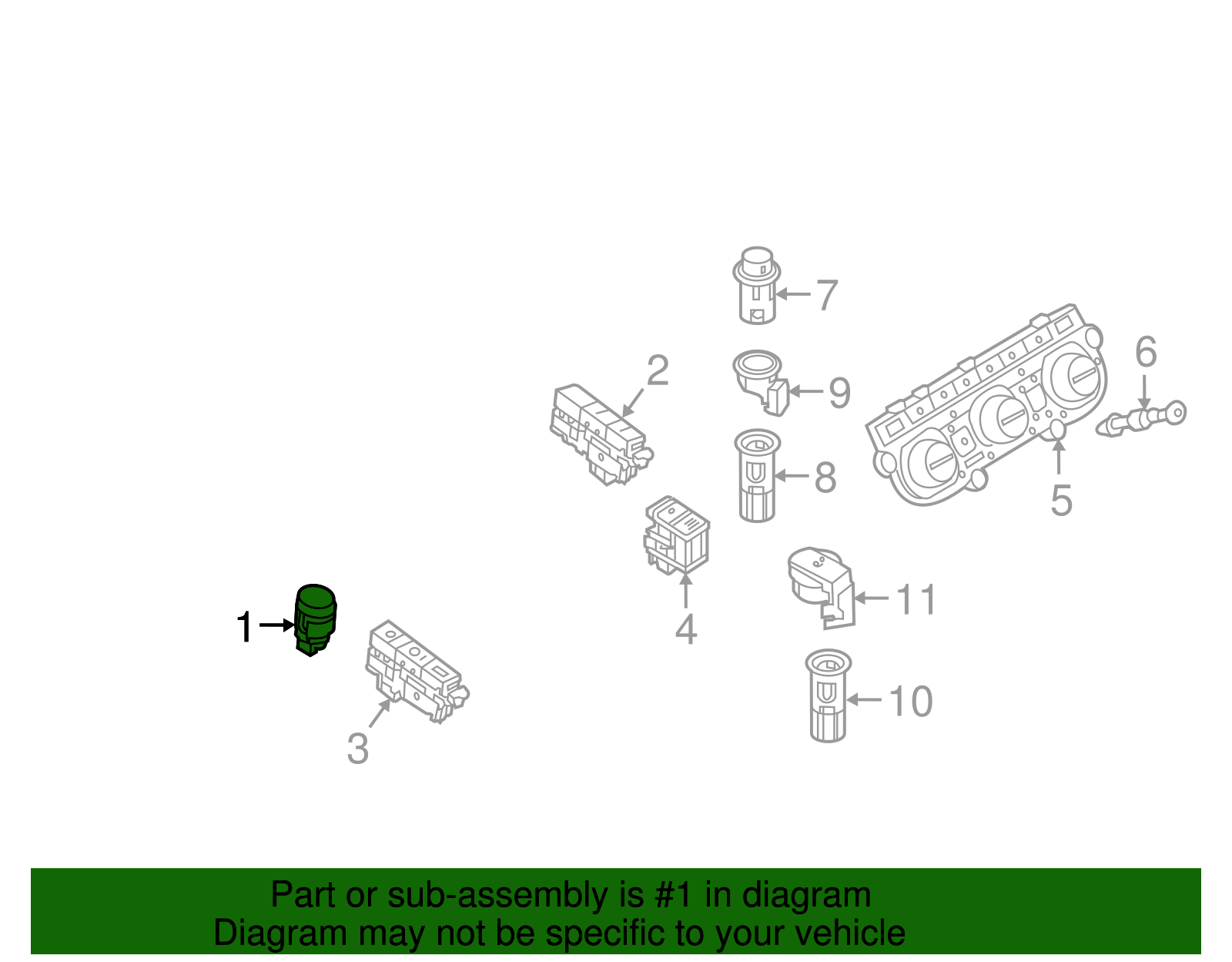 5G1-959-839-B-3Q7 - 2015-2021 Volkswagen - Start Button | Quick VW Parts