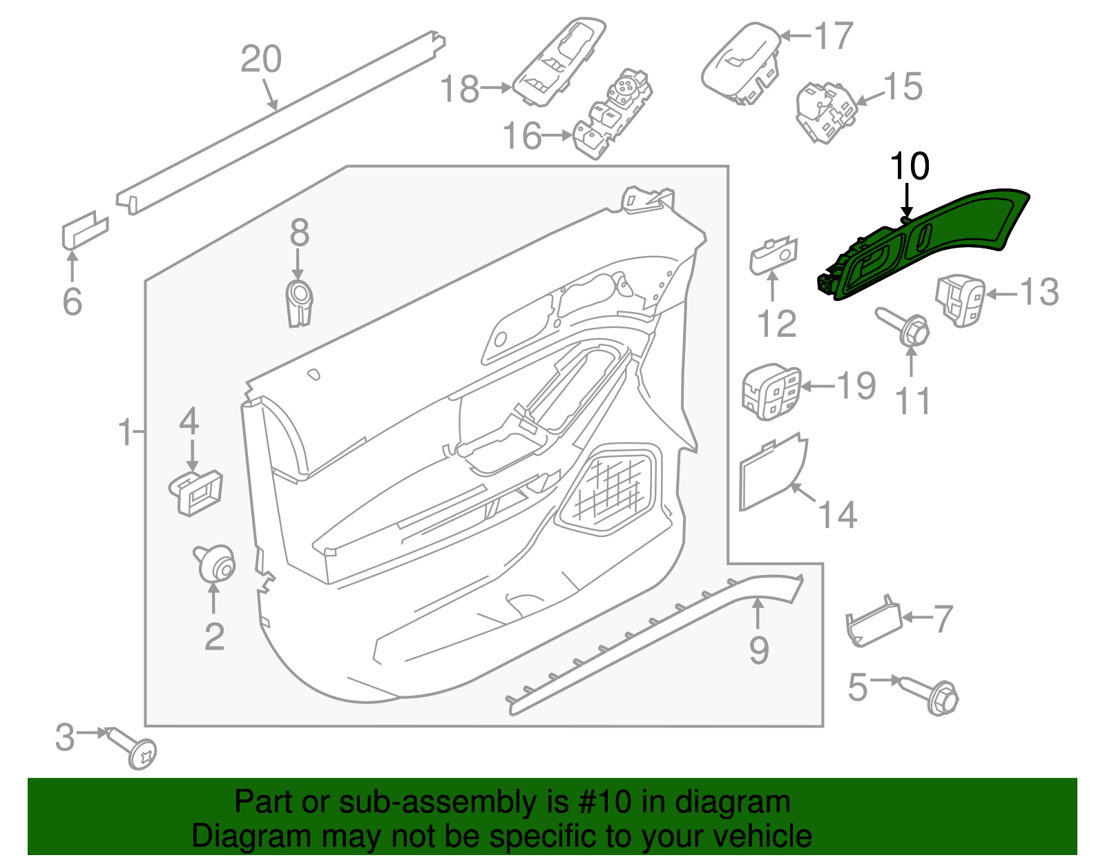 OEM Ford Handle, Inside For 2016-2019 Ford Explorer - Part No. FB5Z ...