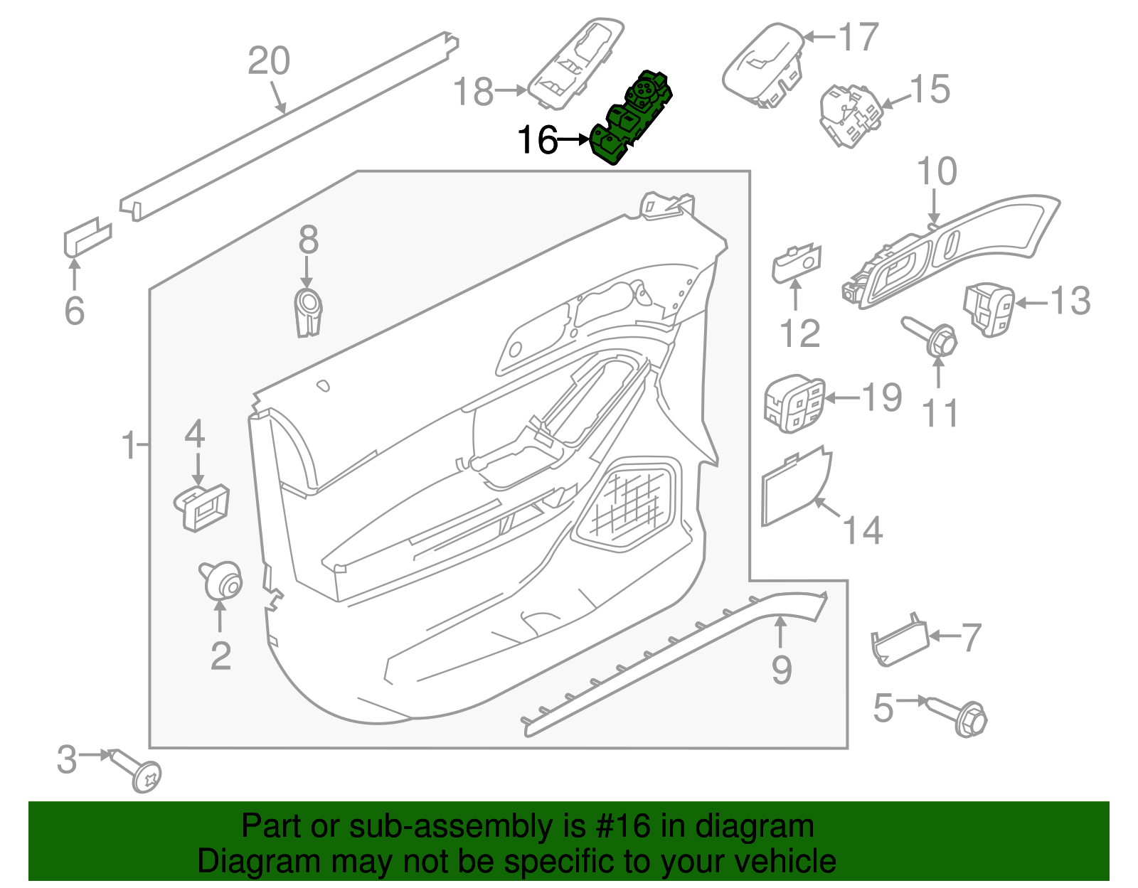 2016-2019 Ford Window Switch GB5Z-14529-DA | OEM Parts Online